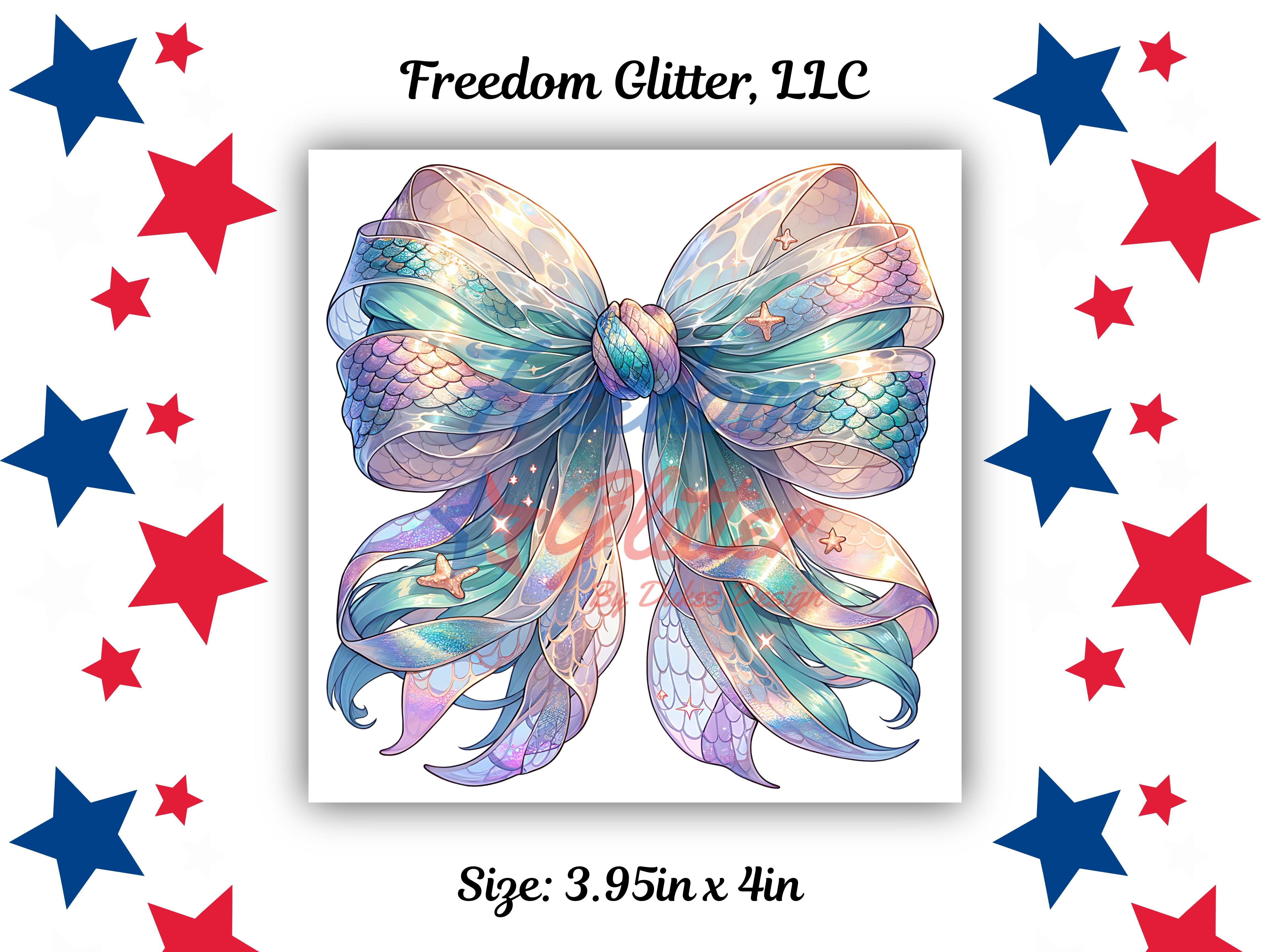 Mermaid Ribbons Bow | Ocean UVDTF Decal | Freedom Glitter