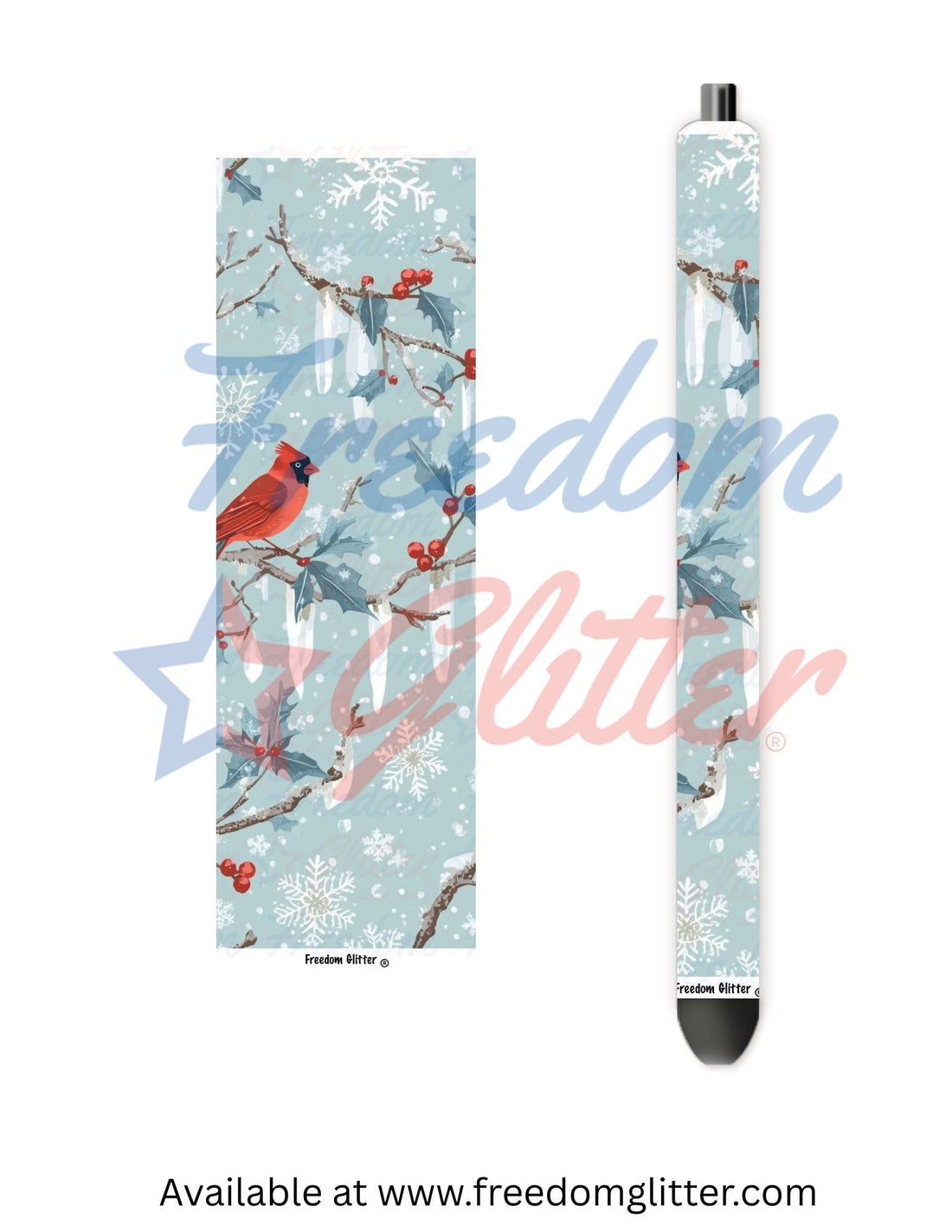 Winter Cardinals 2 (Printed Vinyl) – Freedom Glitter