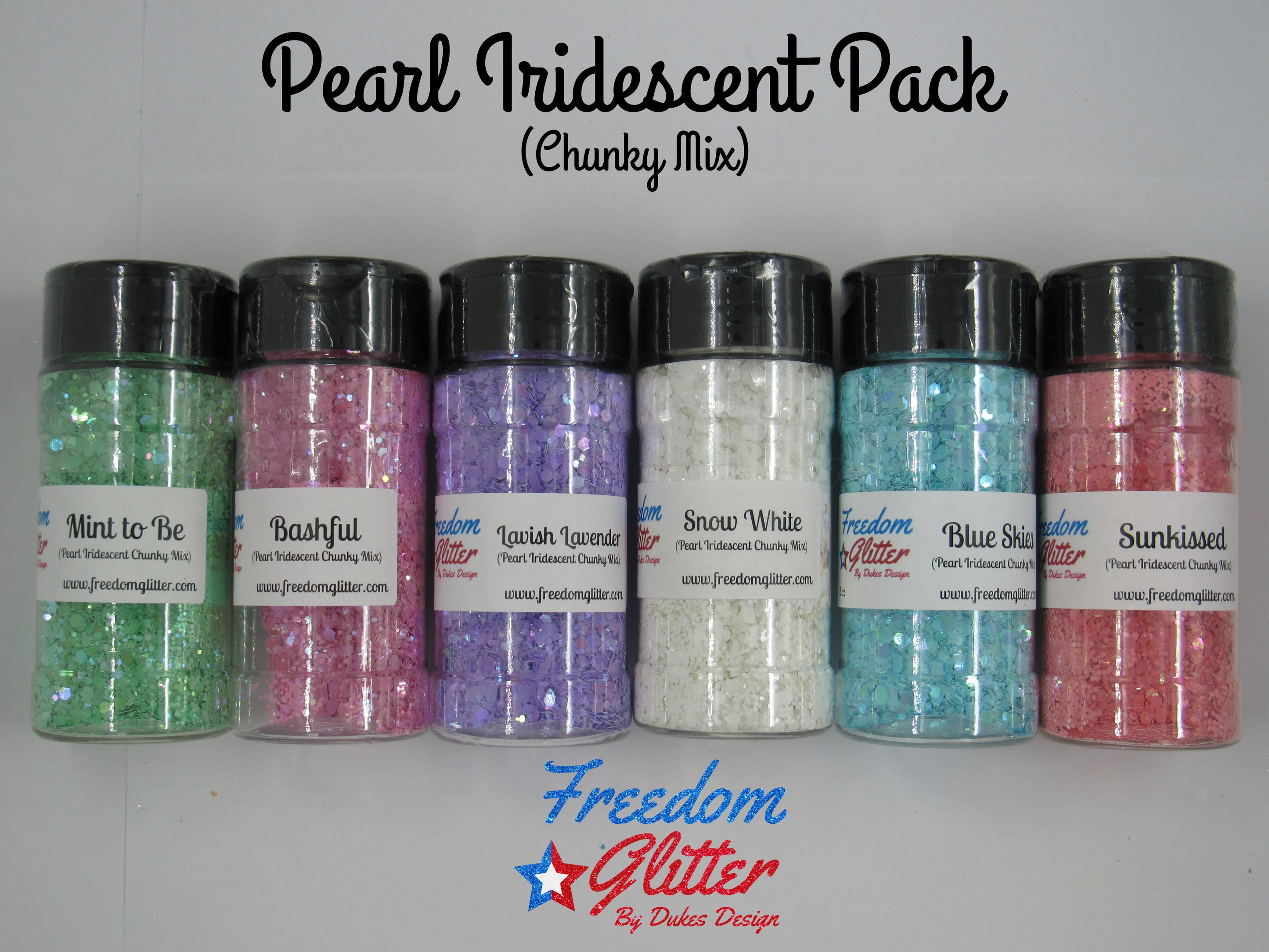 Pearl Iridescent Pack | Chunky Mix Glitter | Freedom Glitter