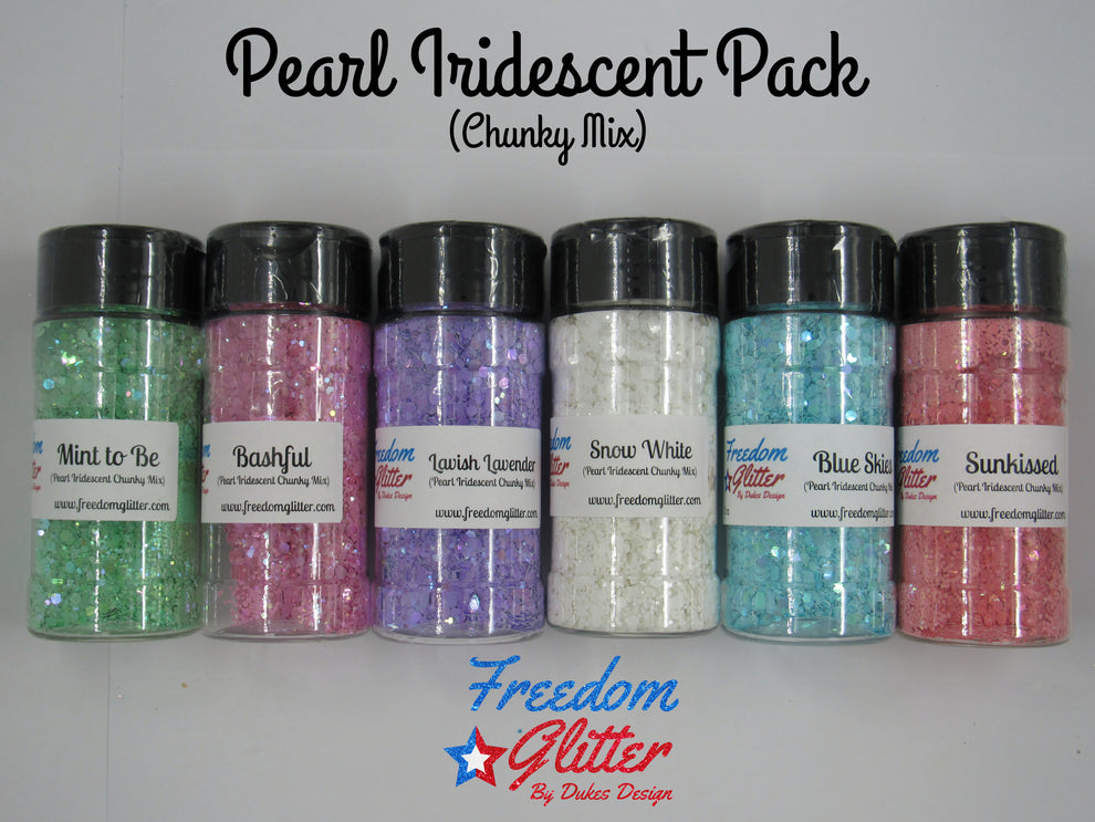 Pearl Iridescent Pack | Chunky Mix Glitter | Freedom Glitter